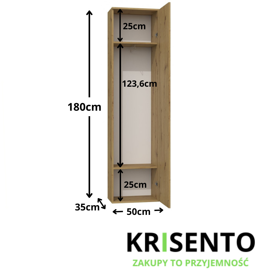 Szafa do przedpokoju głębokość 35 cm SZAF-1003-ART | Krisento